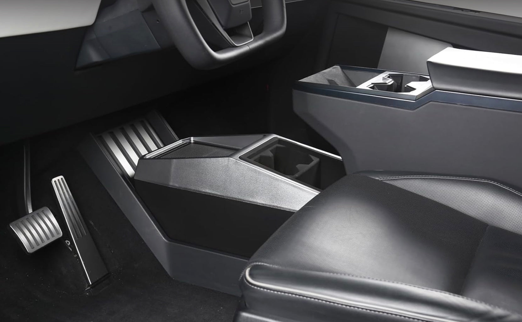 Tesla Cybertruck Center Floor Organizer & Trash Bin