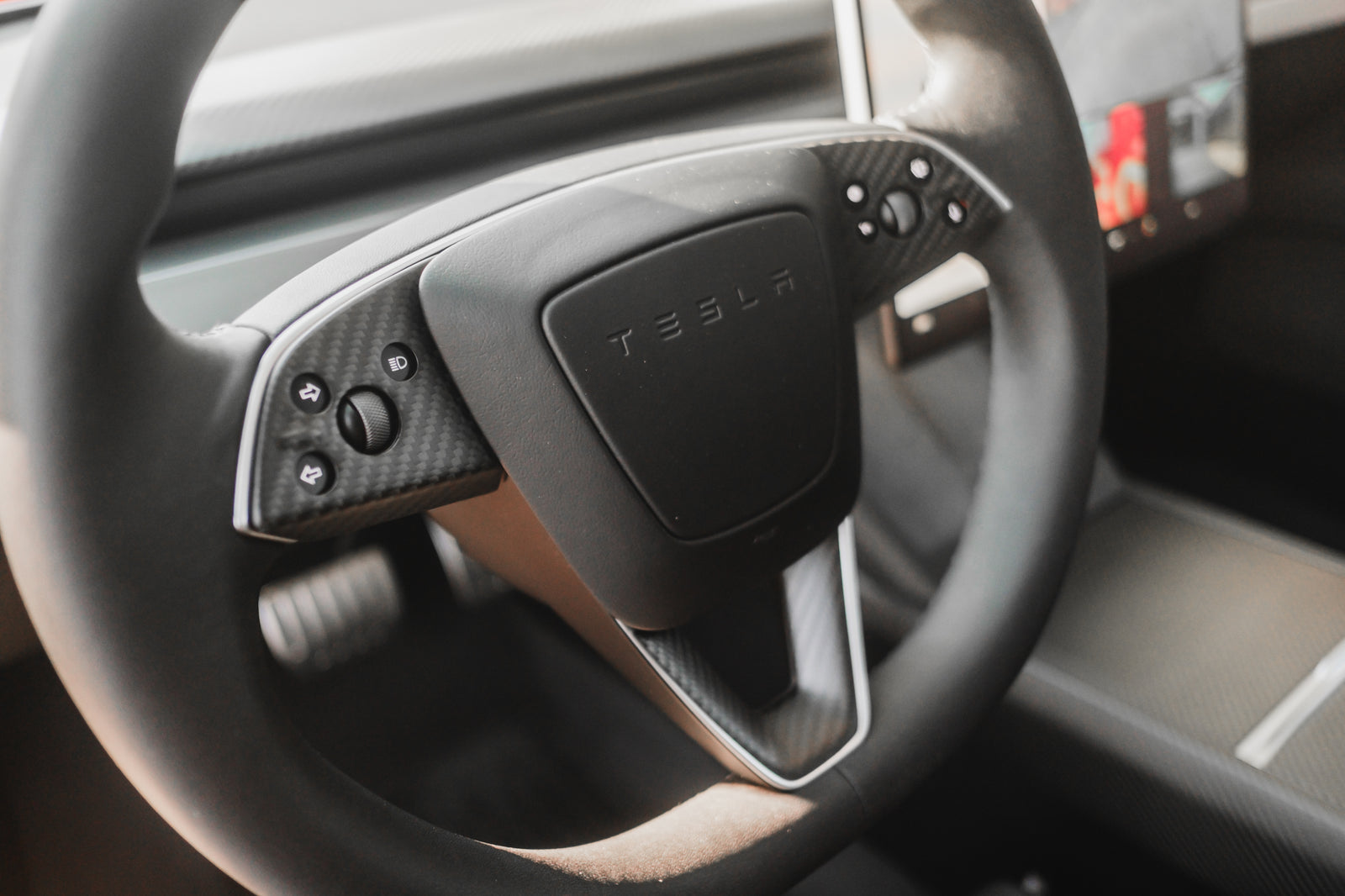 Tesla Model 3 Highland Genuine Dry Carbon Fiber Steering Wheel Button
