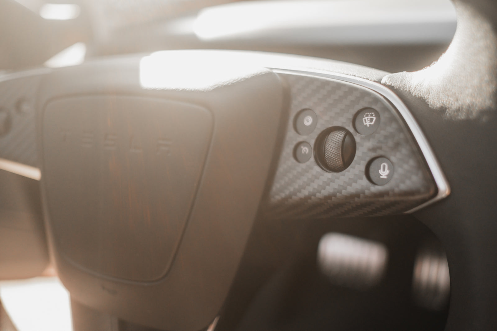 Tesla Model 3 Highland Genuine Dry Carbon Fiber Steering Wheel Button