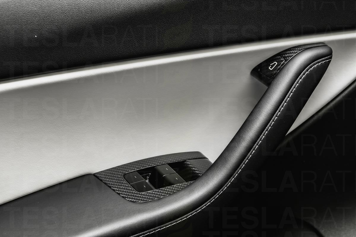 Tesla Model 3 & Y Genuine Carbon Fiber Door/Window Switch Panel Covers