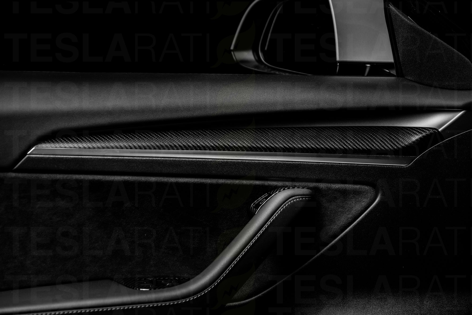 Tesla Model 3 & Y Genuine Carbon Fiber Door Panel Trim