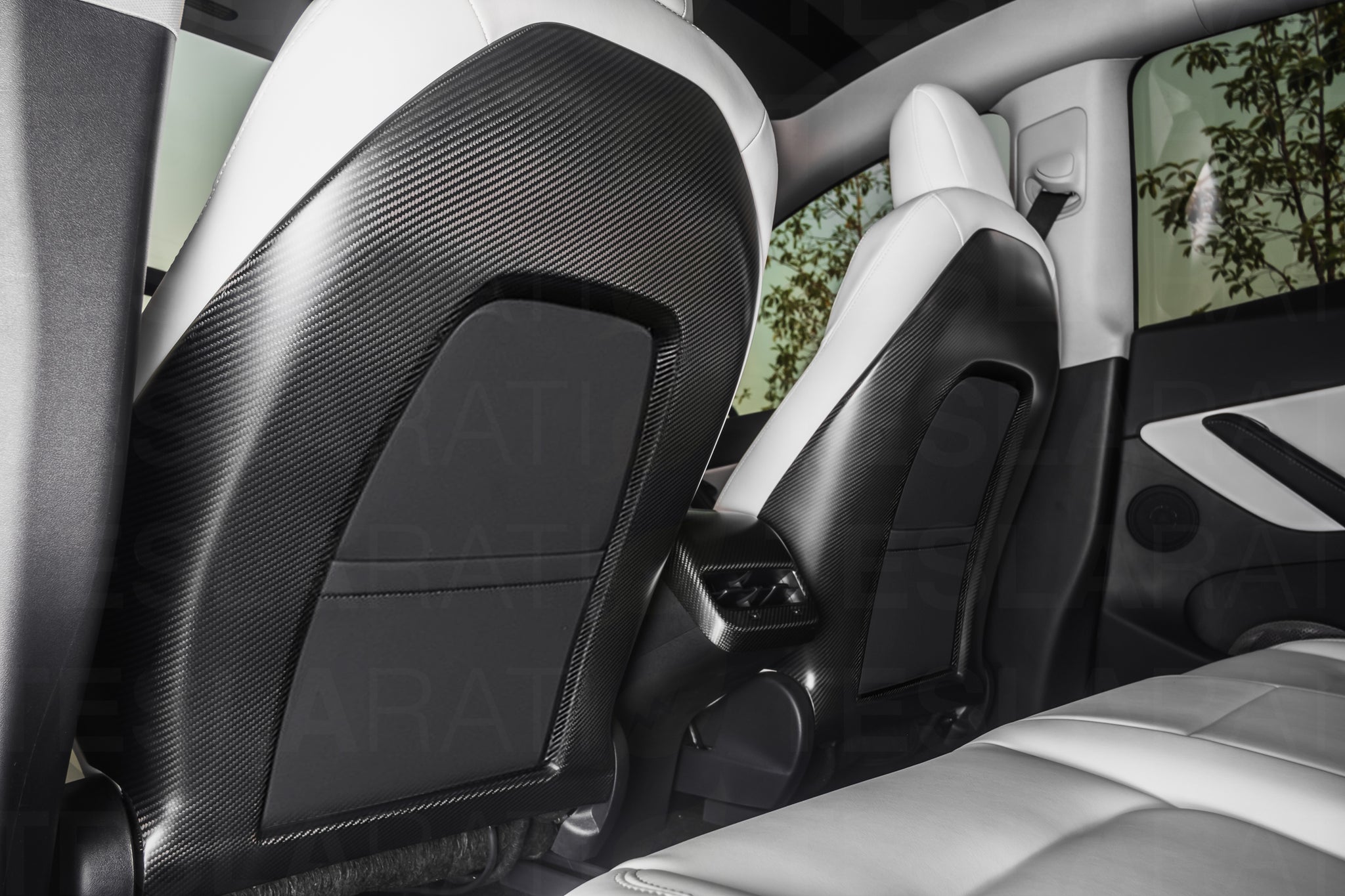 Tesla Model 3 Genuine Carbon Fiber Seat Back Covers (Pair)