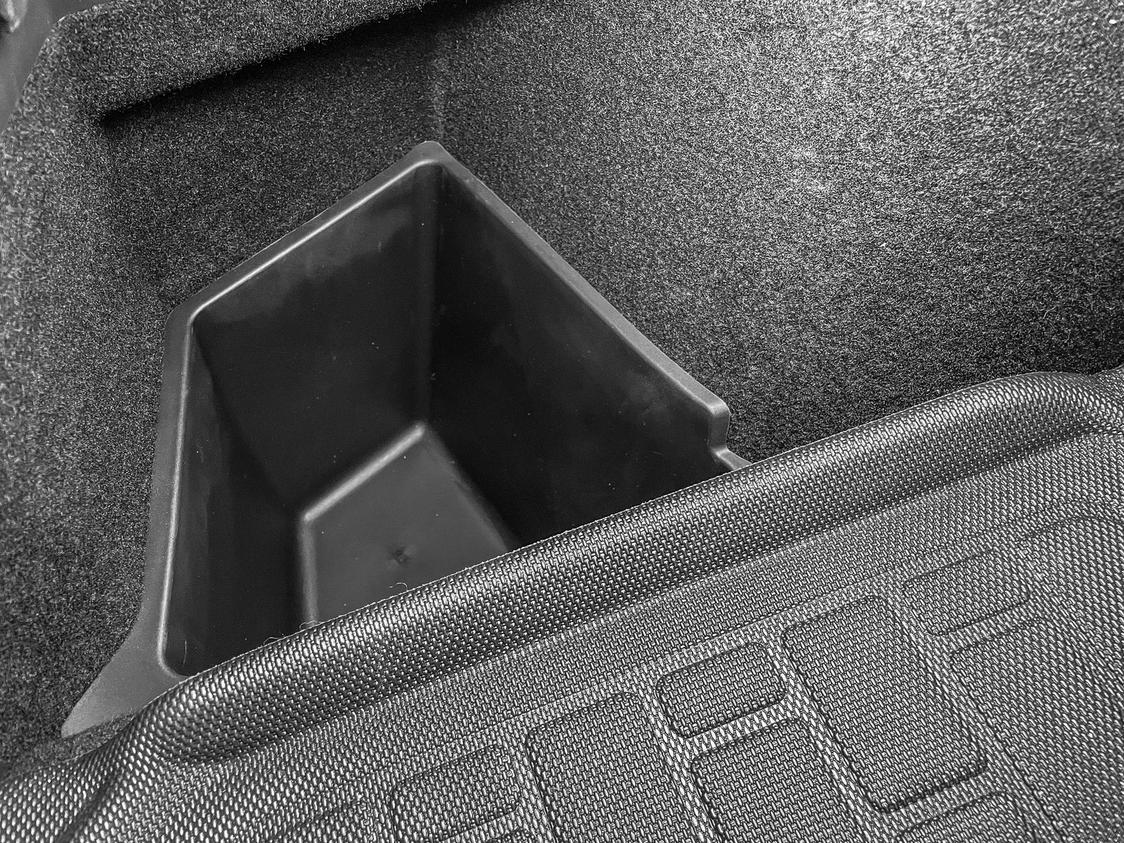 Tesla Model Y Trunk Side Storage Bins with Carpeted Lids (OEM Style )