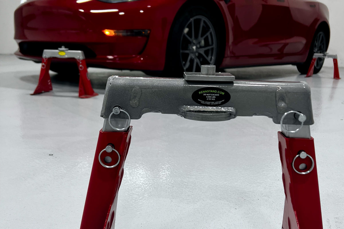 Tesla Jack Stands for your Model S, 3, X, Y: RED EDITION "RennStand"